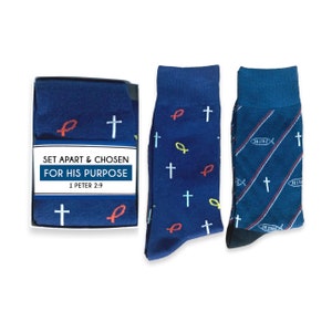 Pastor Gift, Pastor Appreciation, Christian Socks & Wrap, Jesus Fish ...