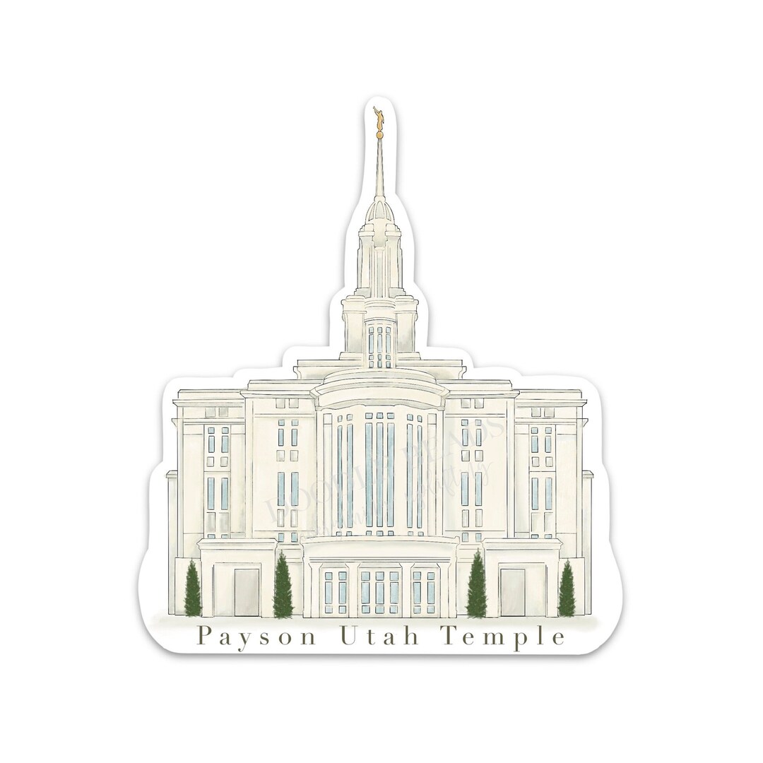 Payson Utah LDS Temple Sticker, Latter Day Temples Watercolor Art ...