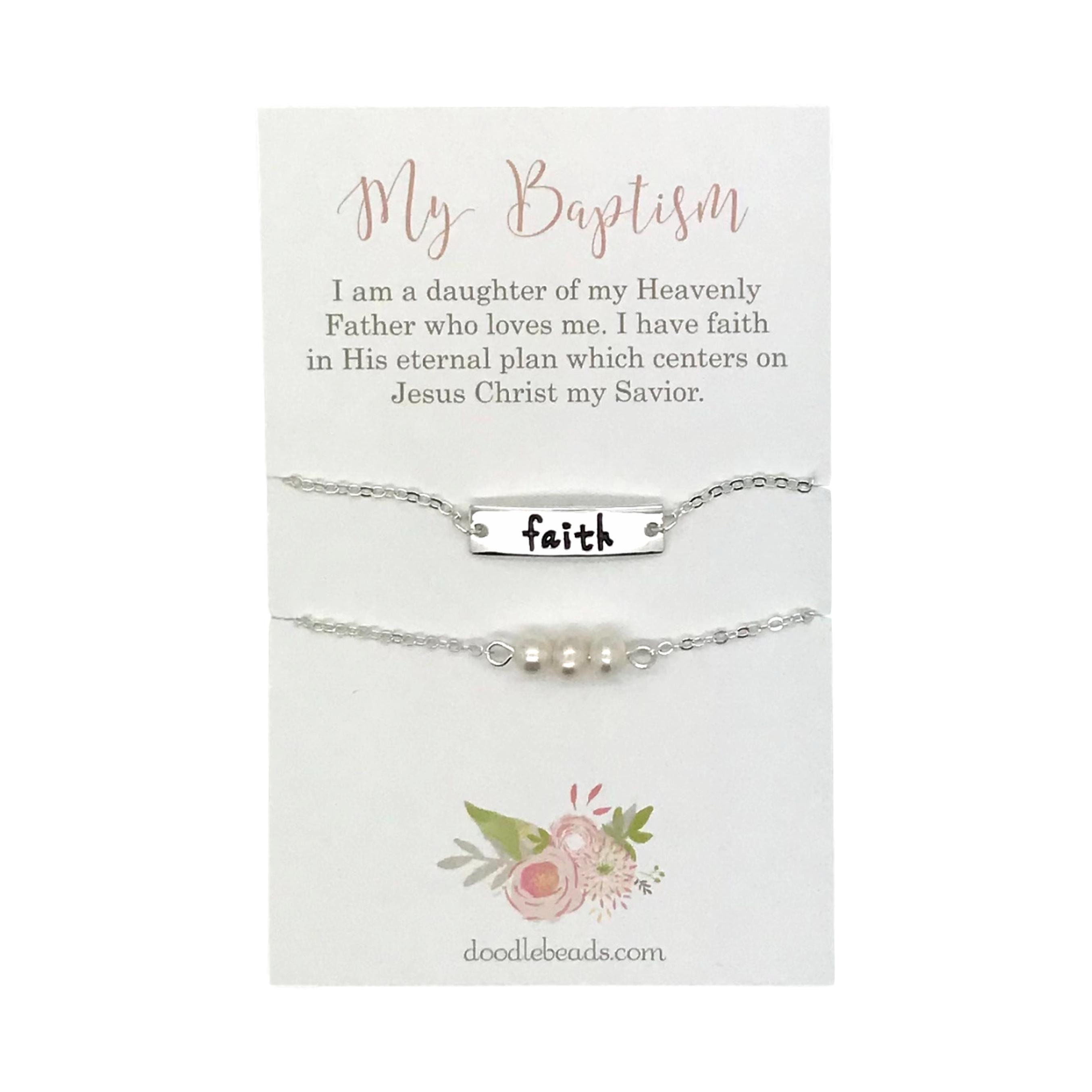 LDS Baptism gift Faith Bracelet LDS baptismal preview gifts | Etsy