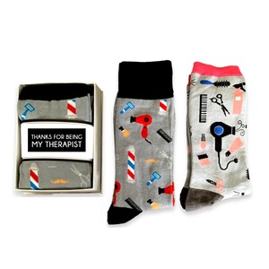 Gifts for Hairdresser, Hair Stylist Socks for Men, Women, Licensed ...