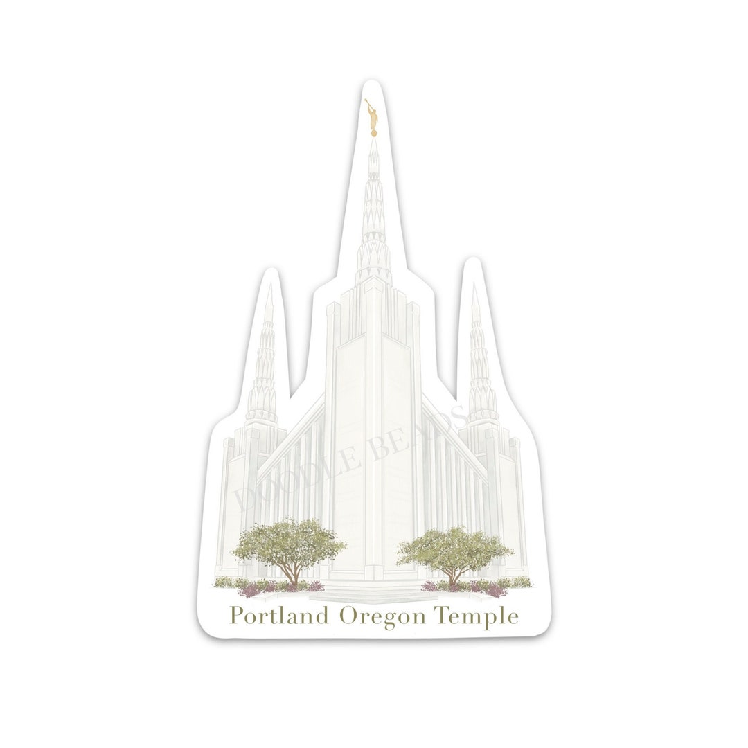 Portland Oregon LDS Temple Sticker, Watercolor Temple Art Vinyl Decal ...