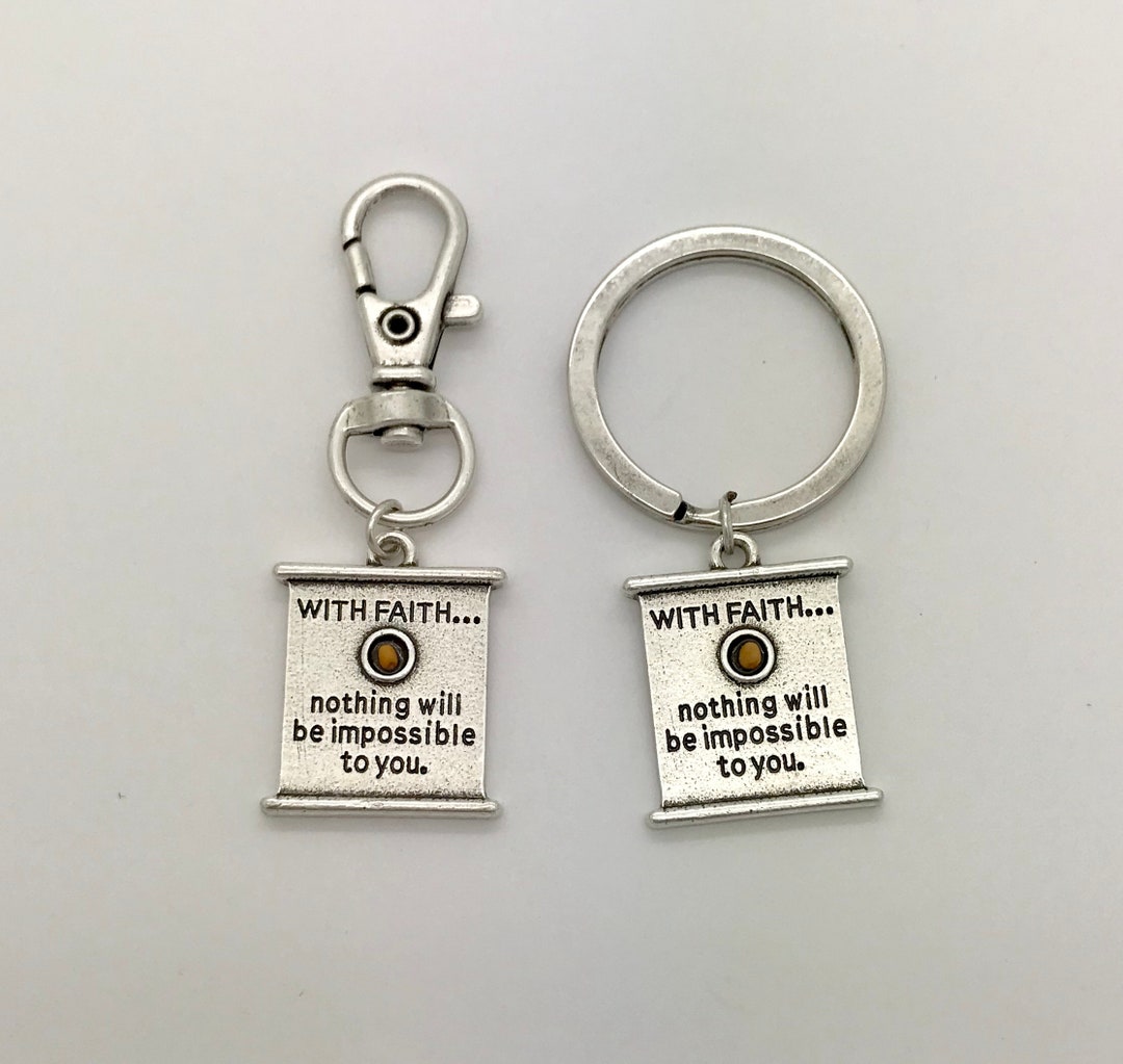 Mustard Seed Keychain, Mustard Seed Keyring, Mustard Seed Zipper Pull ...