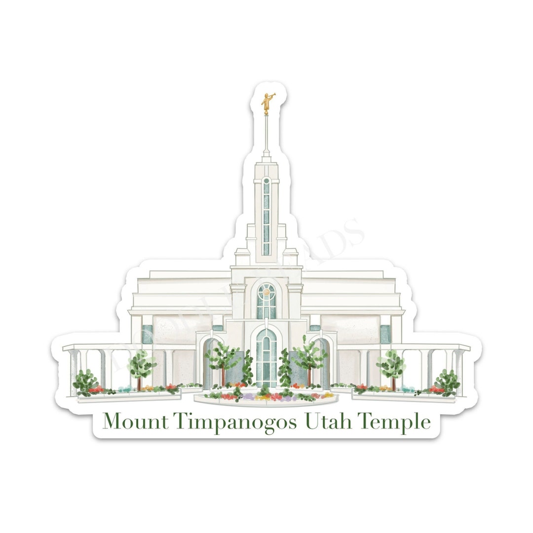 Mount Timpanogos Temple Sticker, Mt. Timp Utah LDS Temple Stickers ...