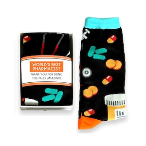 Funny Pharmacy Gifts, Pharmacist Doctor Socks & Sock Wrap Quote Pun ...