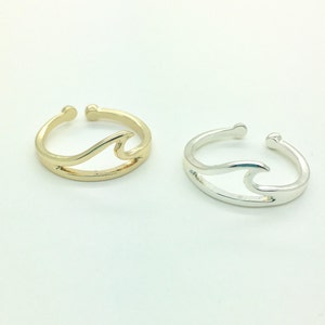 Wave Ring, Christian Jewelry Gifts, Sister Missionary, Gold Adjustable Wave Ring, "nothing ...