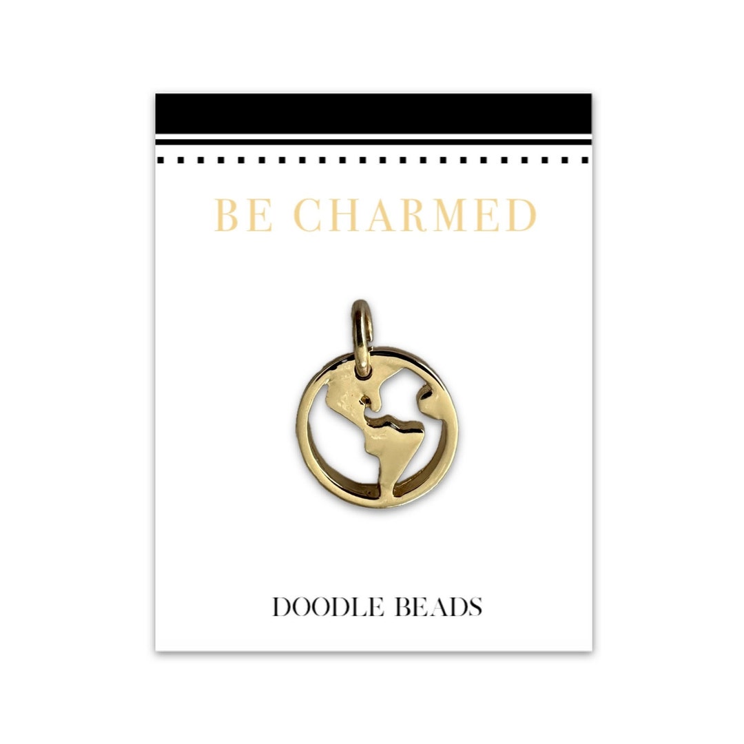 Small Gold or Silver World Earth Charms, World Map Pendant Charm for ...