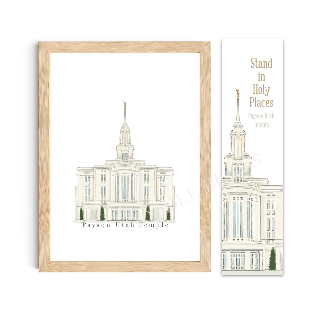 Payson Utah Temple Watercolor Art Print, 5x7, 8x10 & Bookmarks, LDS ...