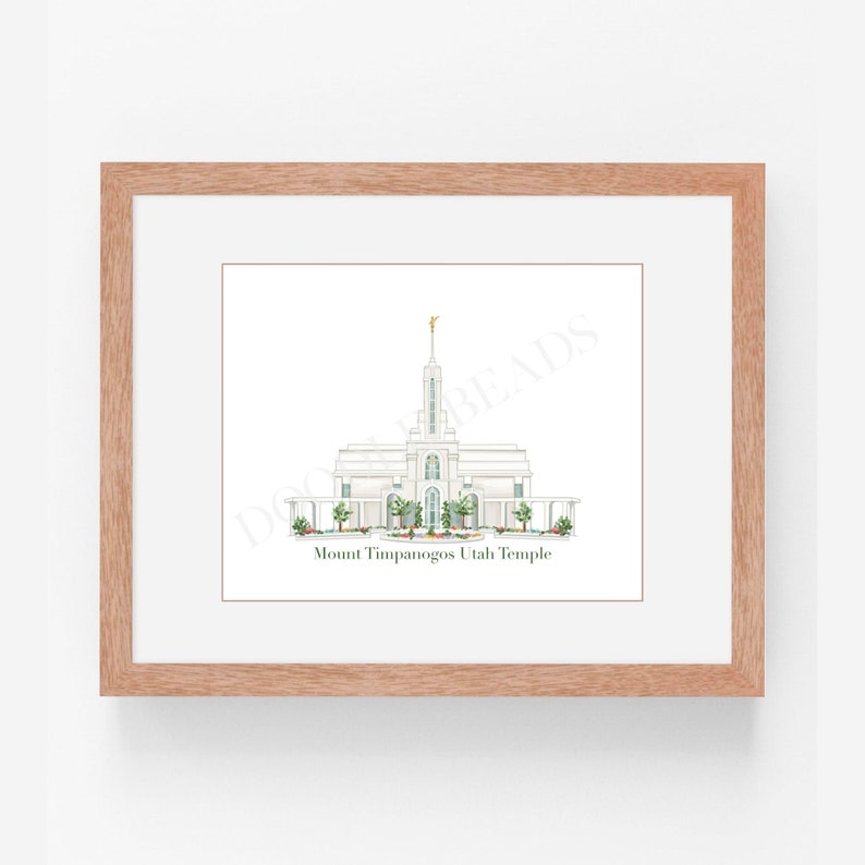 Mount Timpanogos Utah Temple Mt Timp Watercolor Wall Art Print, 5x7 ...