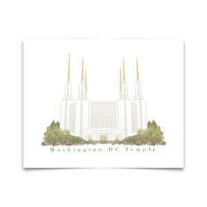 Washington DC Temple Watercolor Wall Art Printable and Bookmarks ...