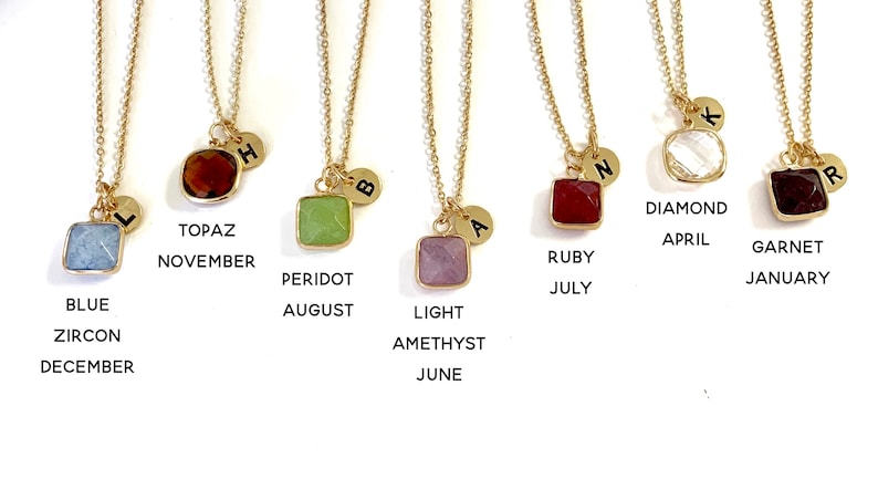 Personalized Birthstone Necklace Bridesmaid Necklace Custom - Etsy