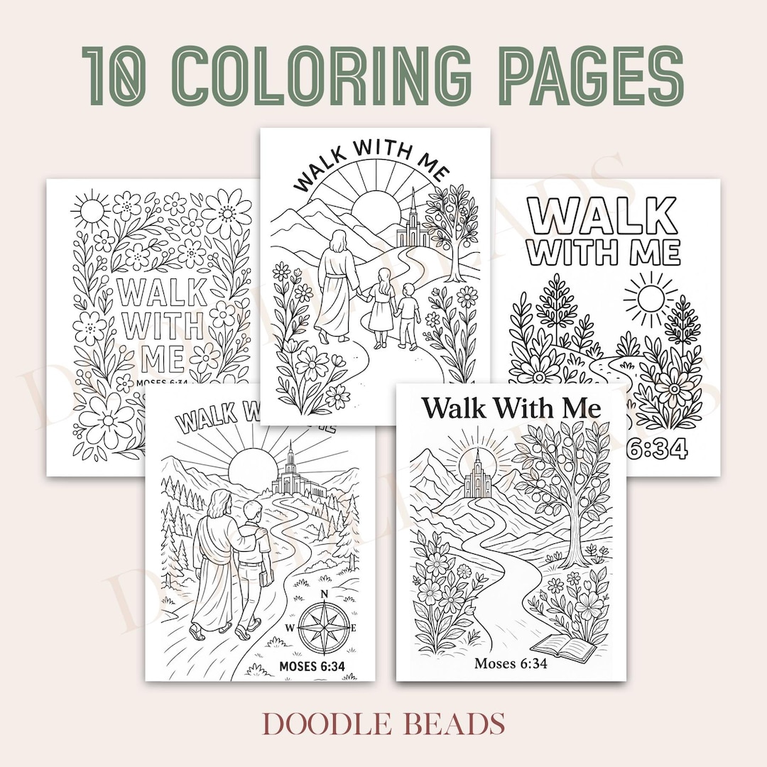 Walk With Me Coloring Pages Printable Bundle, 2026 LDS Youth Theme, YW ...