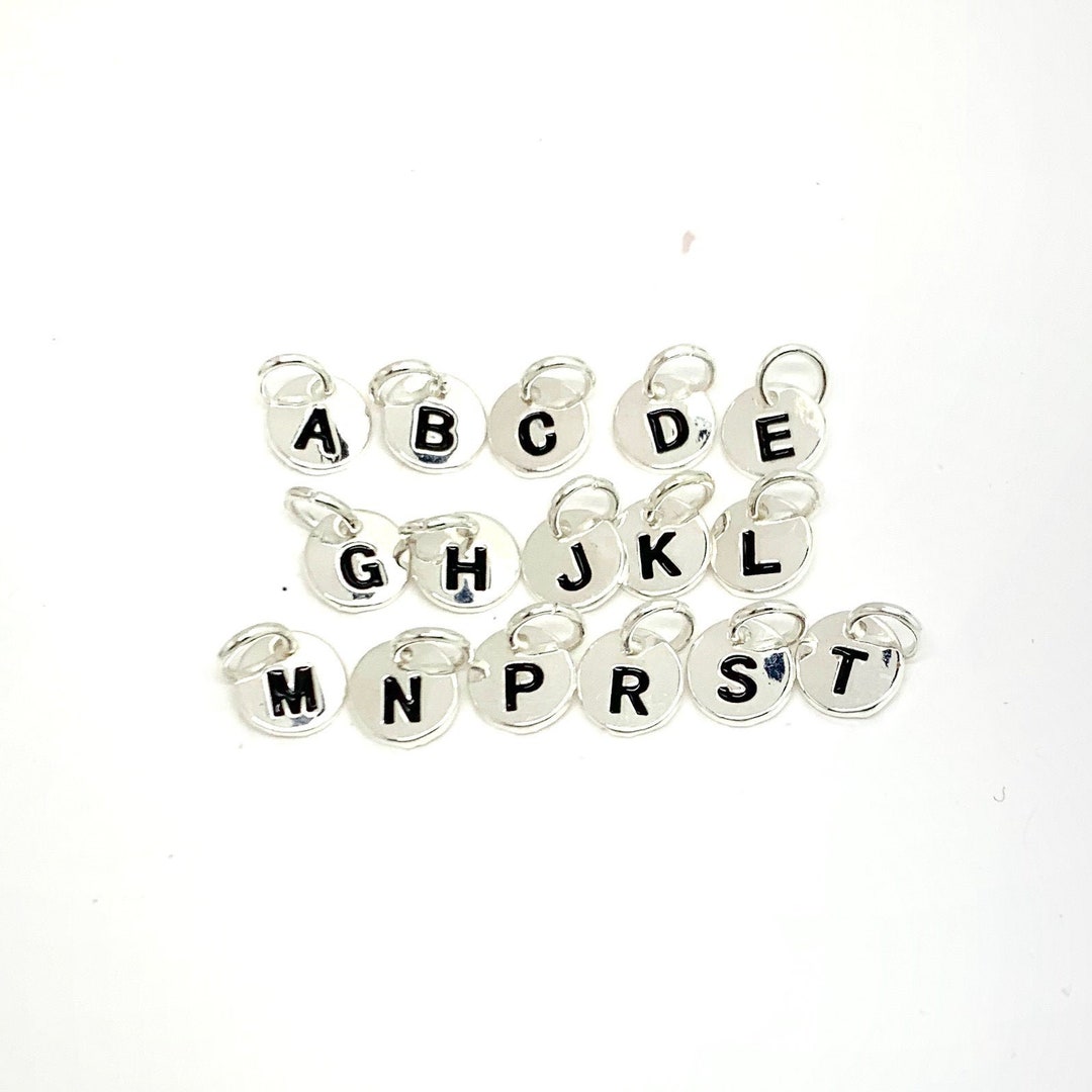 Initial Charm Personalized Charm, Add on Small Initial Charm, Silver or ...