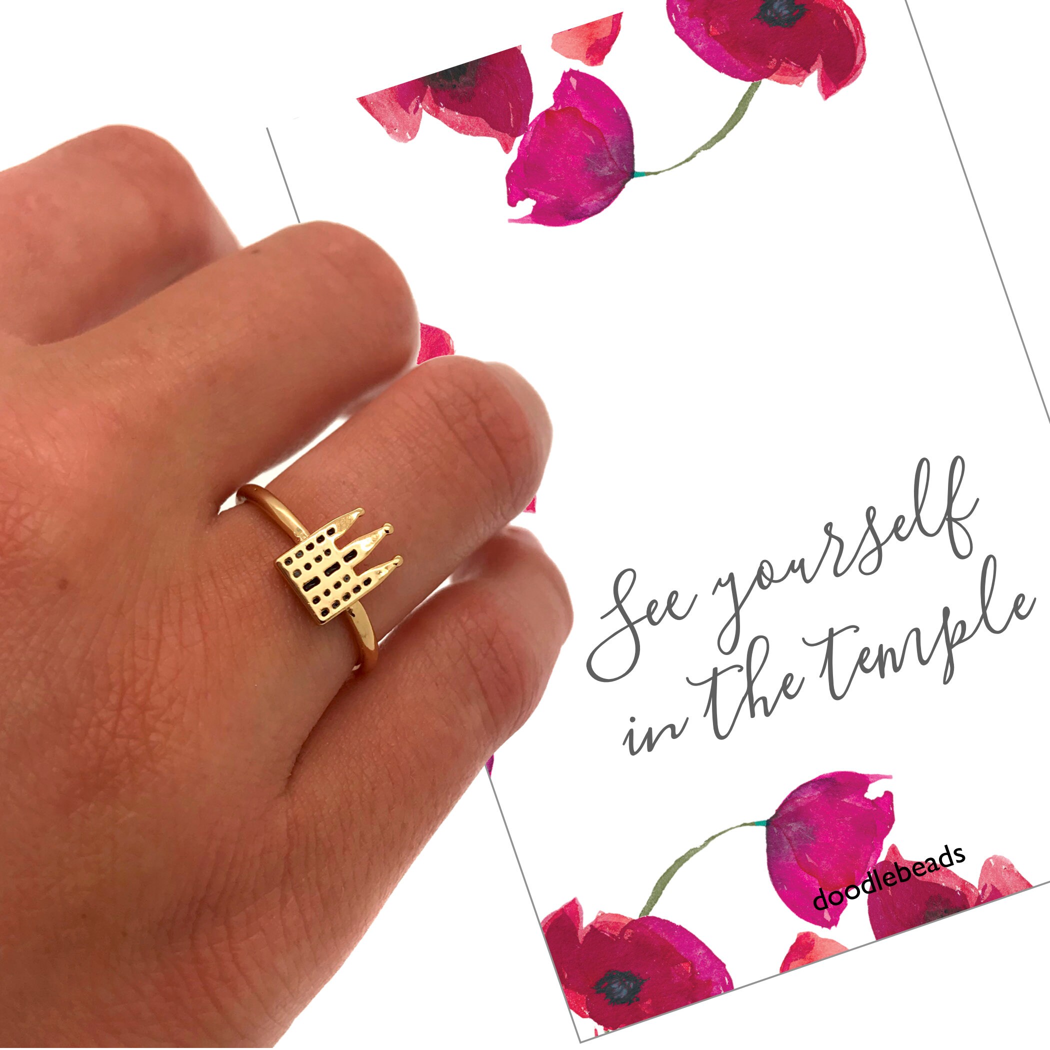 LDS Temple Jewelry Silver or Gold Salt Lake Temple Ring With | Etsy