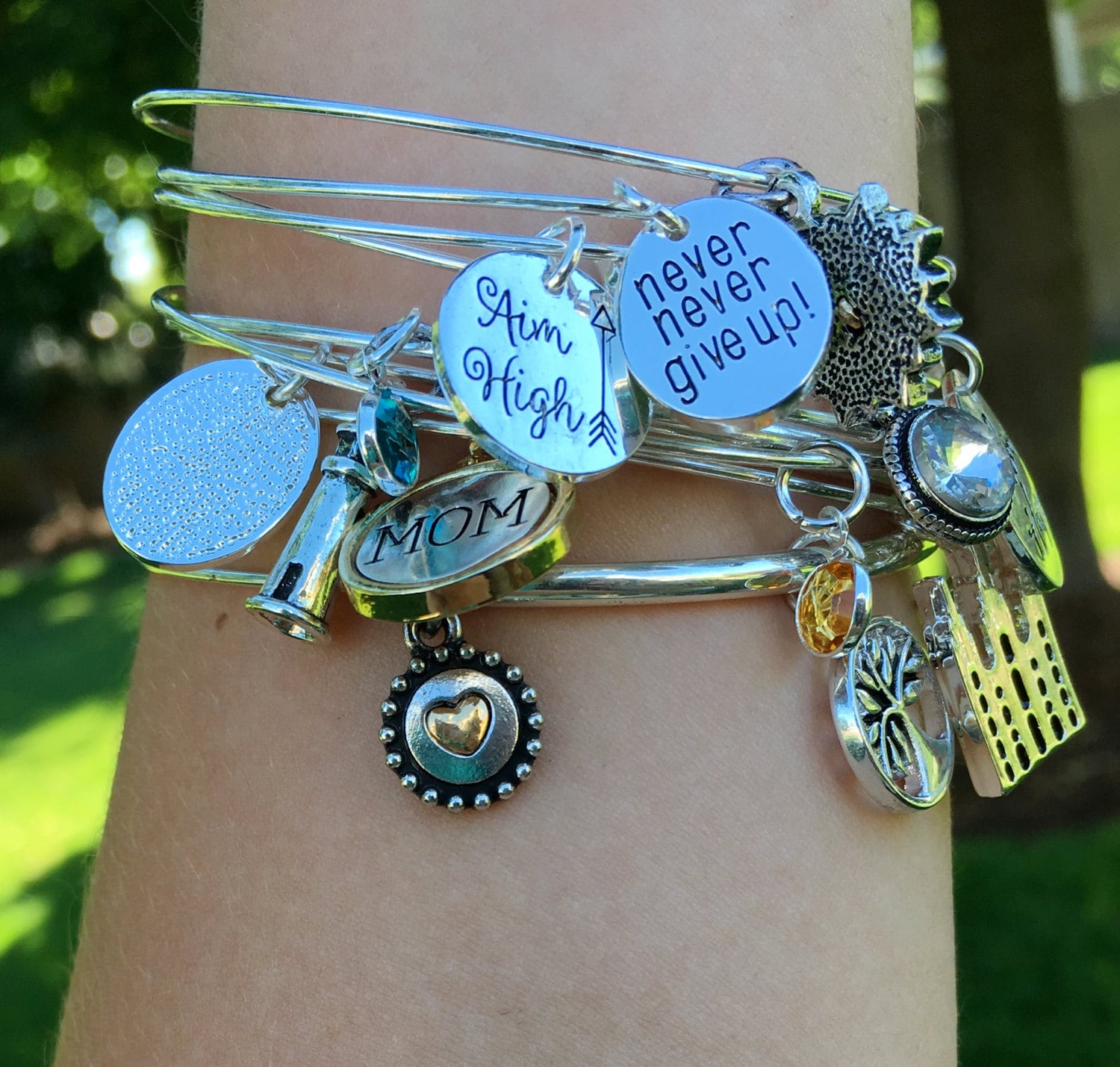 Choose Your Charm Travel Beach Word Message Charms CZ & - Etsy