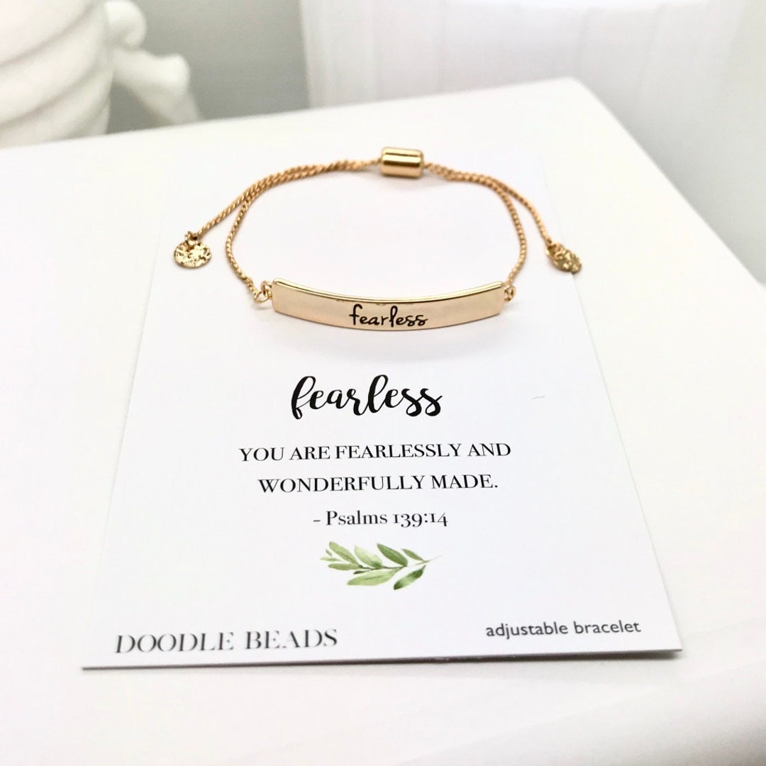 Fearless Bracelet With Encouragement Card – Christian Confidence ...