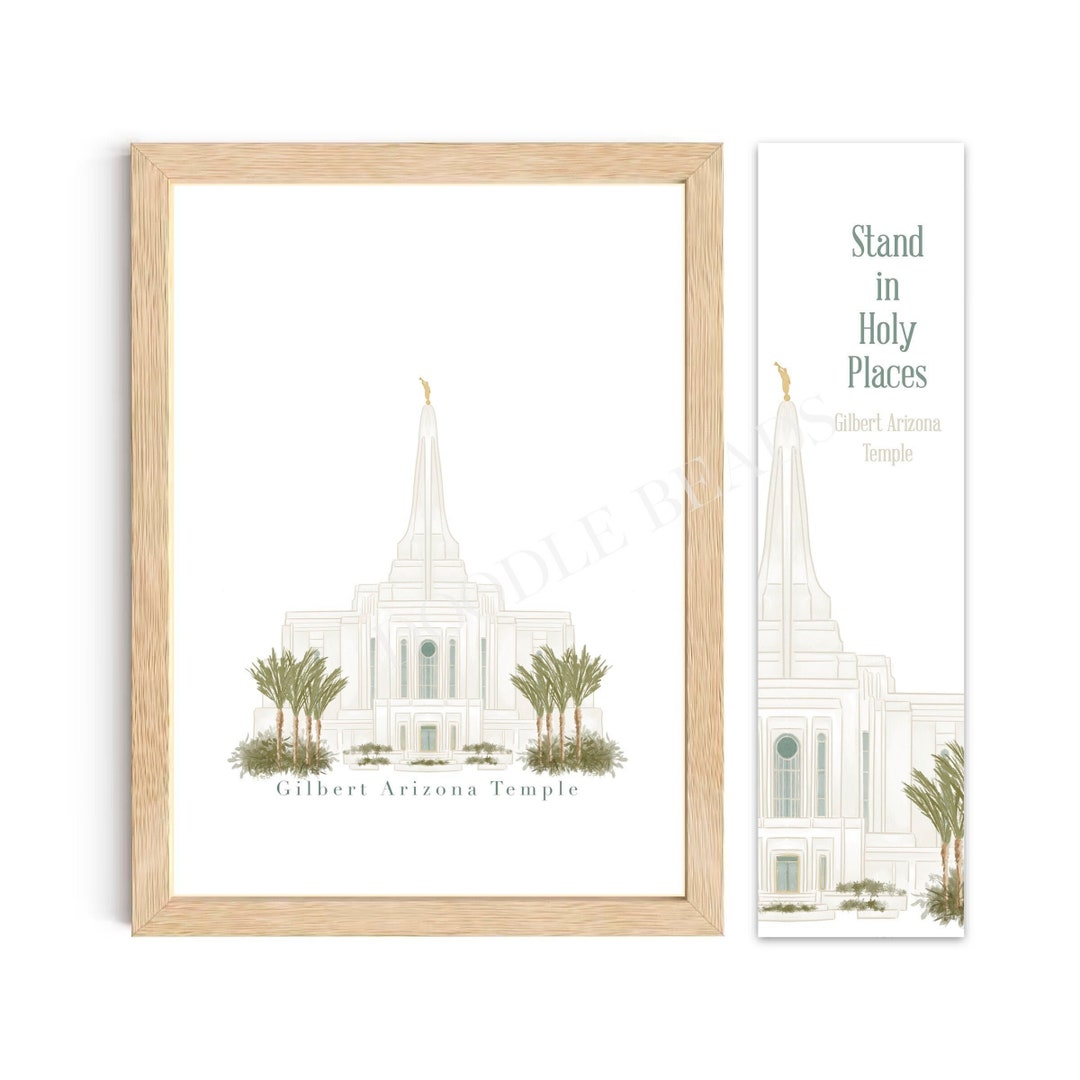 Gilbert Arizona Temple Watercolor Art Print, 5x7, 8x10 & Bookmarks, LDS ...