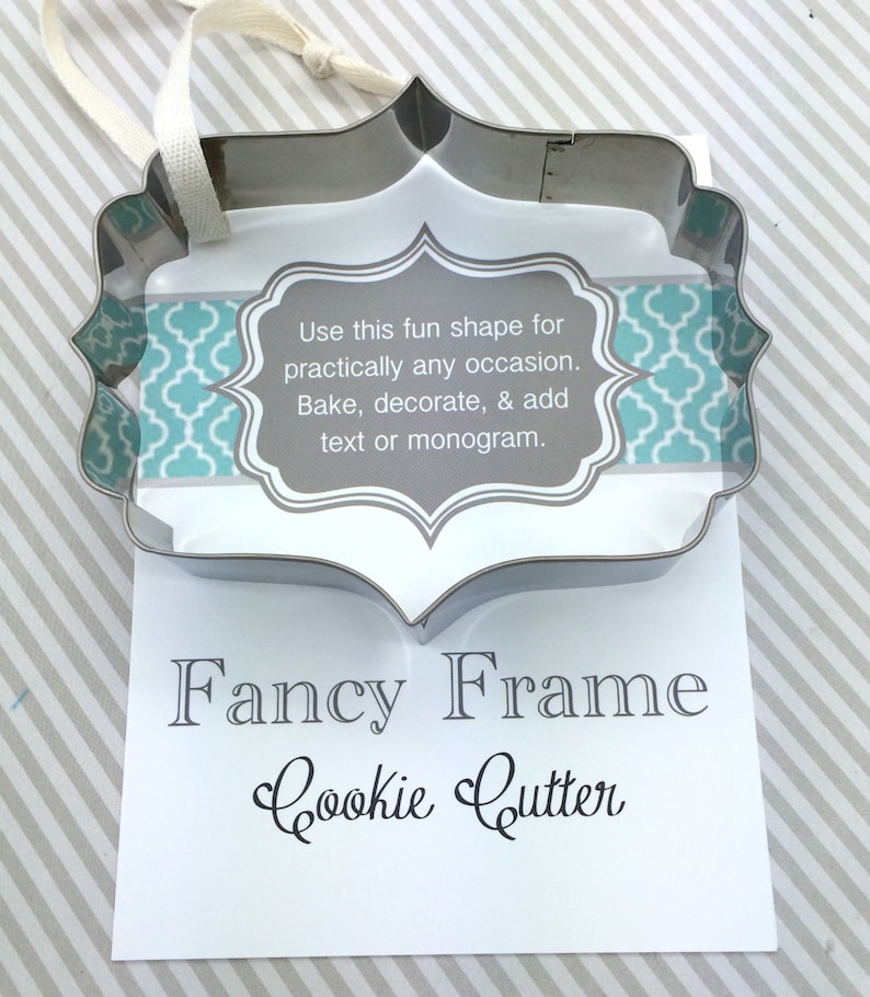 Frame Cookie Cutter Fancy Plaque Flourish Cookie Cutter W/ - Etsy