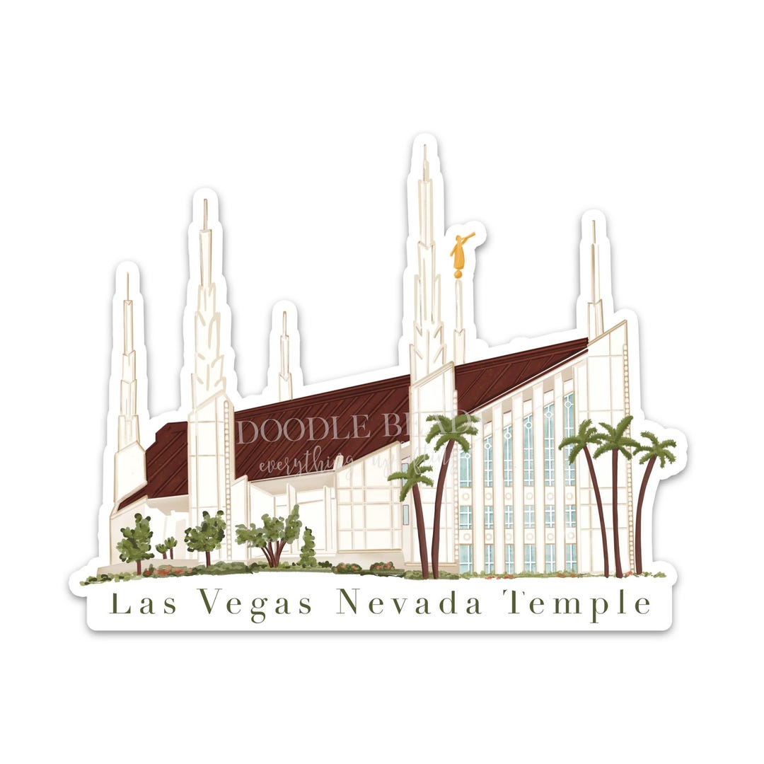 Las Vegas Nevada LDS Temple Sticker, Latter Day Temples Watercolor Art ...