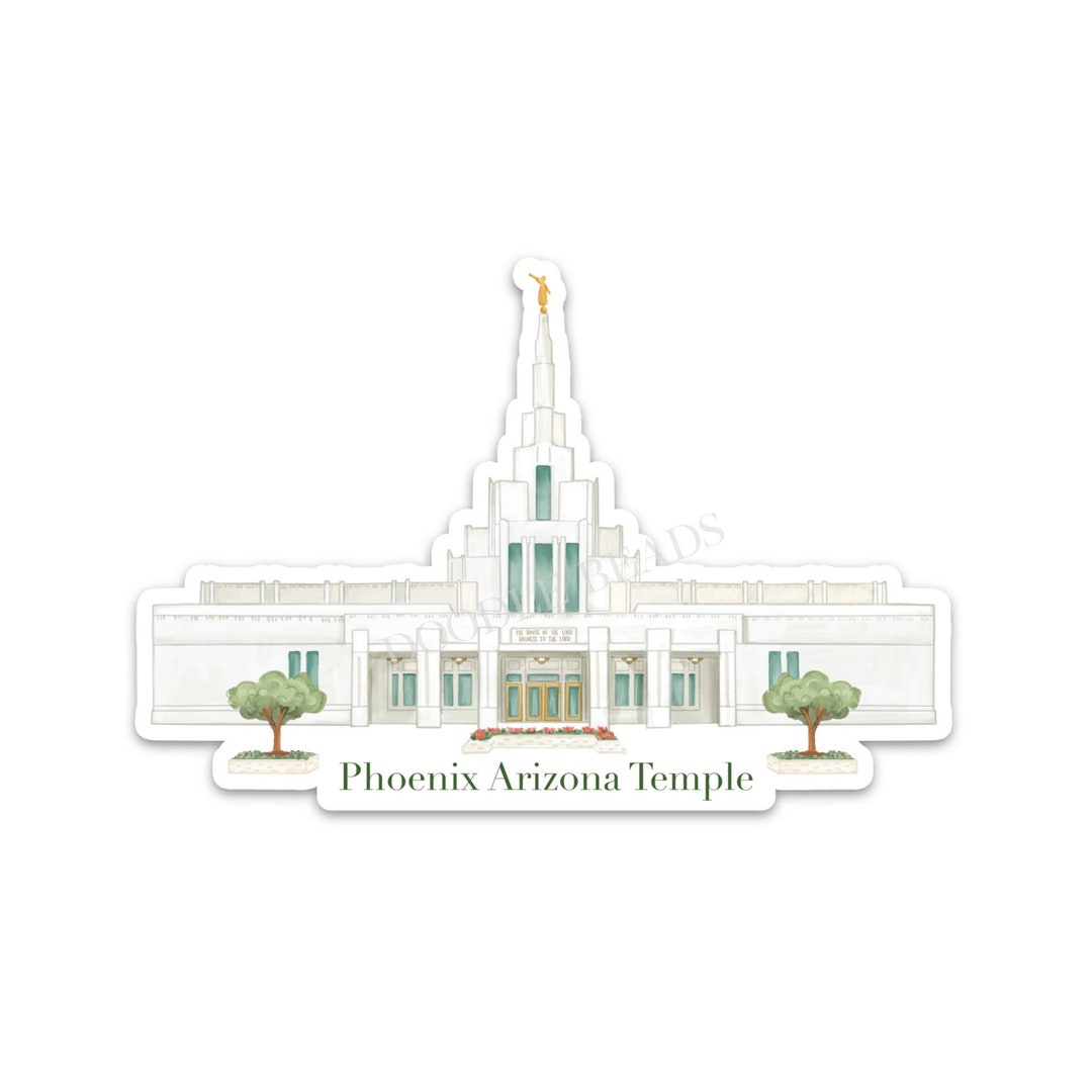 Phoenix Arizona Temple Sticker Decal, LDS Temples Watercolor Art ...