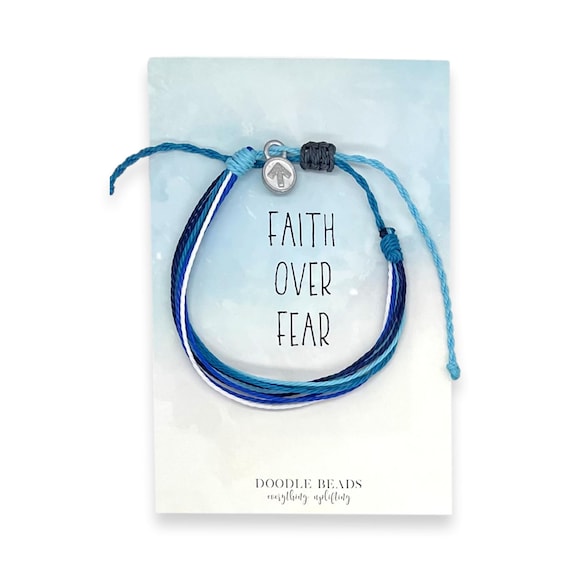 Thread Bracelet With Charm Faith Over Fear Friendship - Etsy Canada