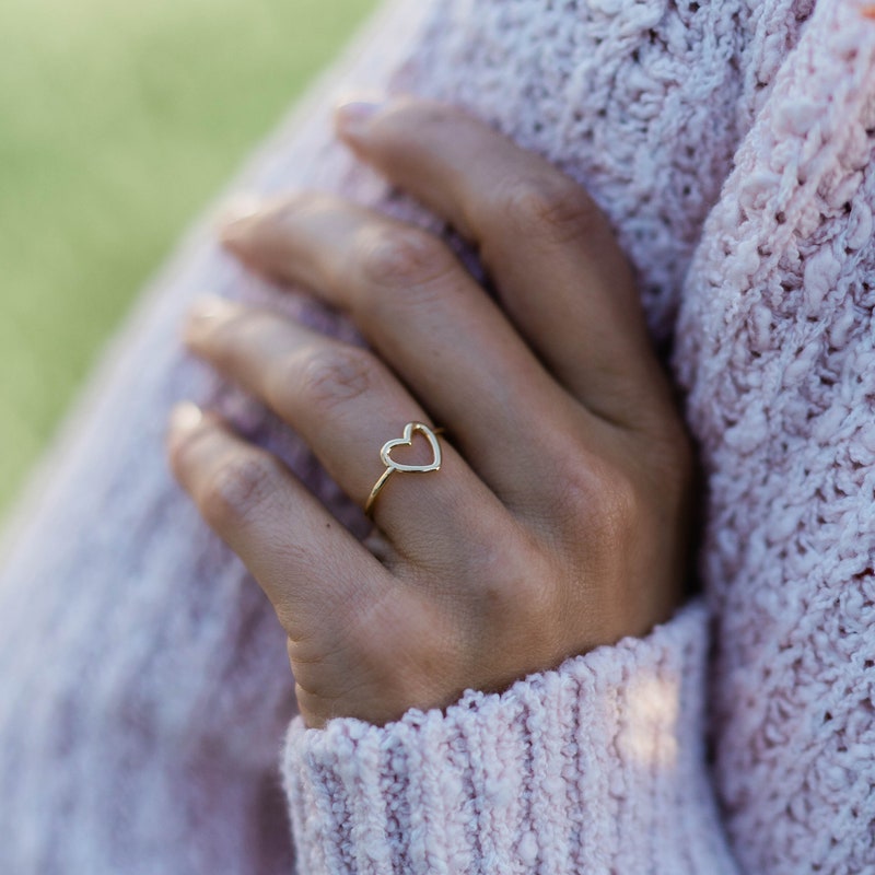 Open Heart Ring - Etsy