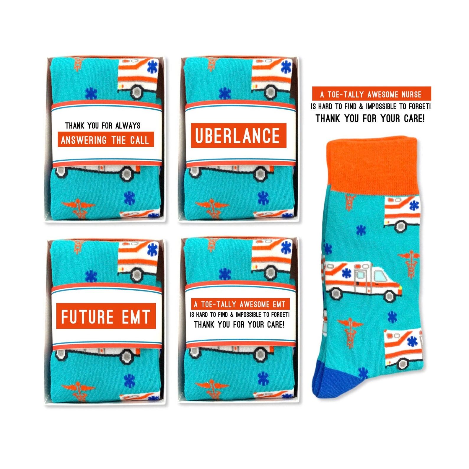 EMT Gifts EMT Thank You Gifts EMT Ambulance Socks Medical | Etsy