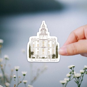 St. George Utah LDS Temple Sticker, Latter Day Temples Watercolor Art ...