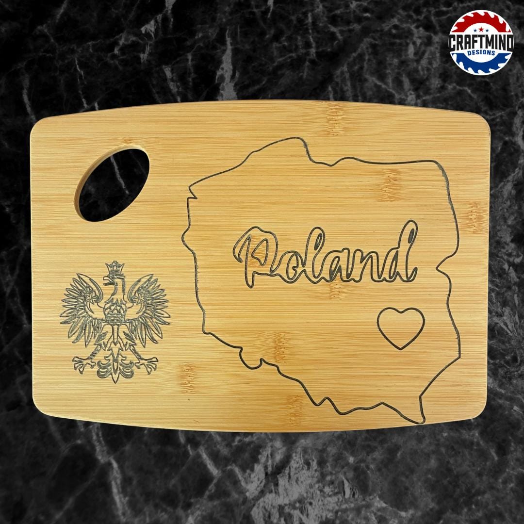 Polish Eagle Map Cutting Board, Double Sided, Poland National Gift - Etsy