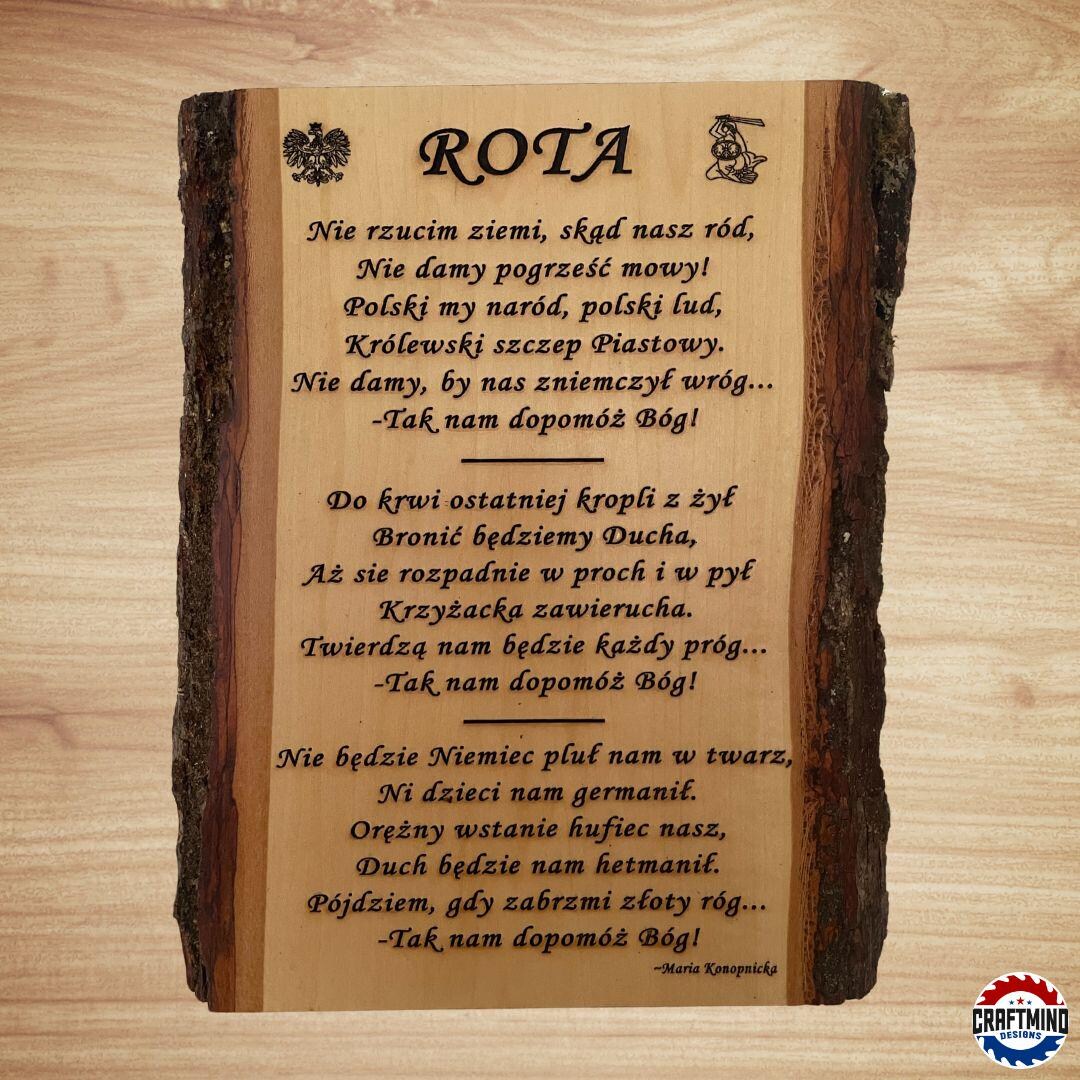 ROTA: Famous Polish Patriotic Poem Made as a Wall/shelf Sign. Laser ...