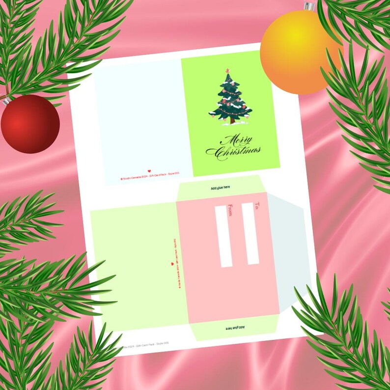Christmas Tree Card With Envelope - Etsy