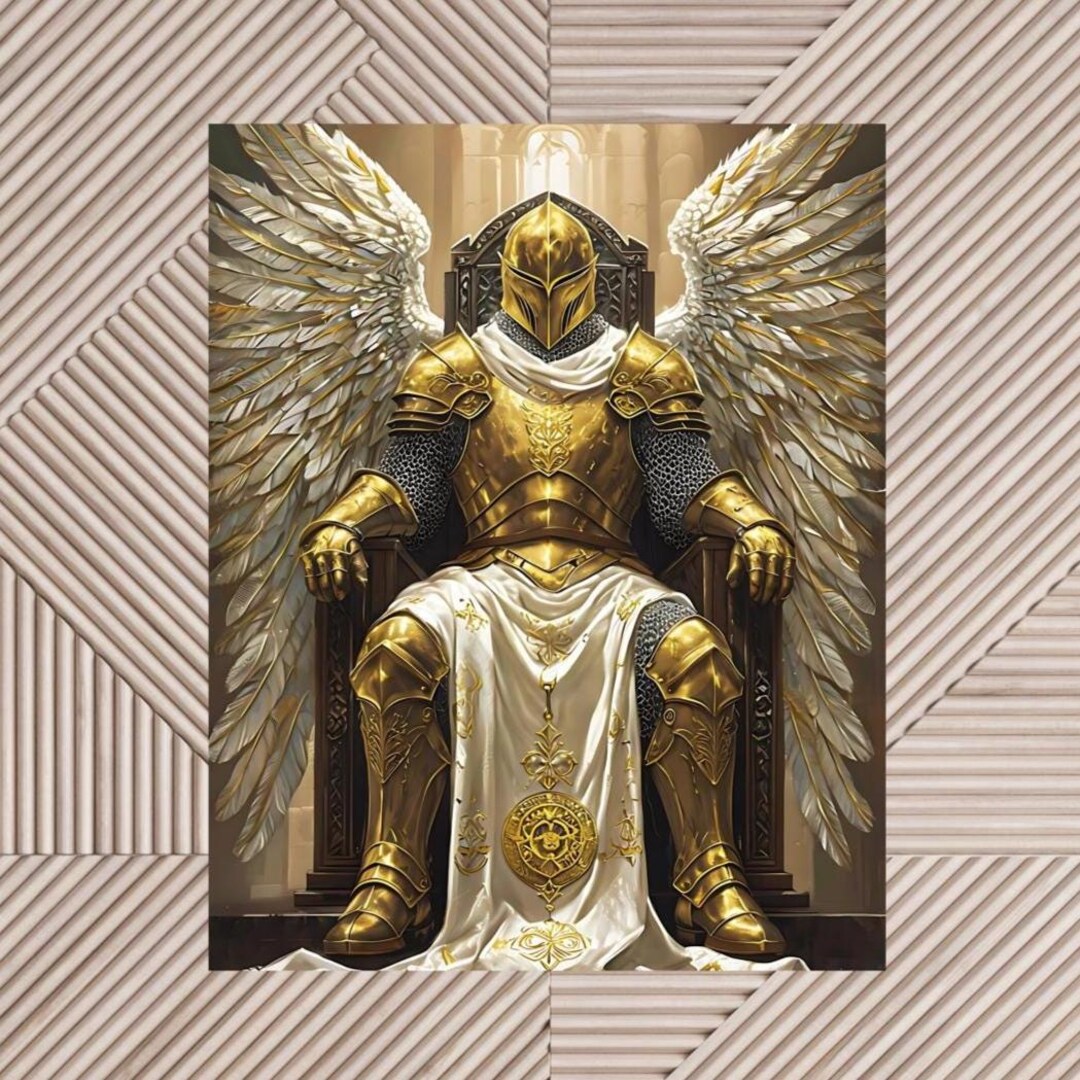 Divine Angel Warrior Poster, Gothic Wall Art, Fantasy Decor, Unique ...