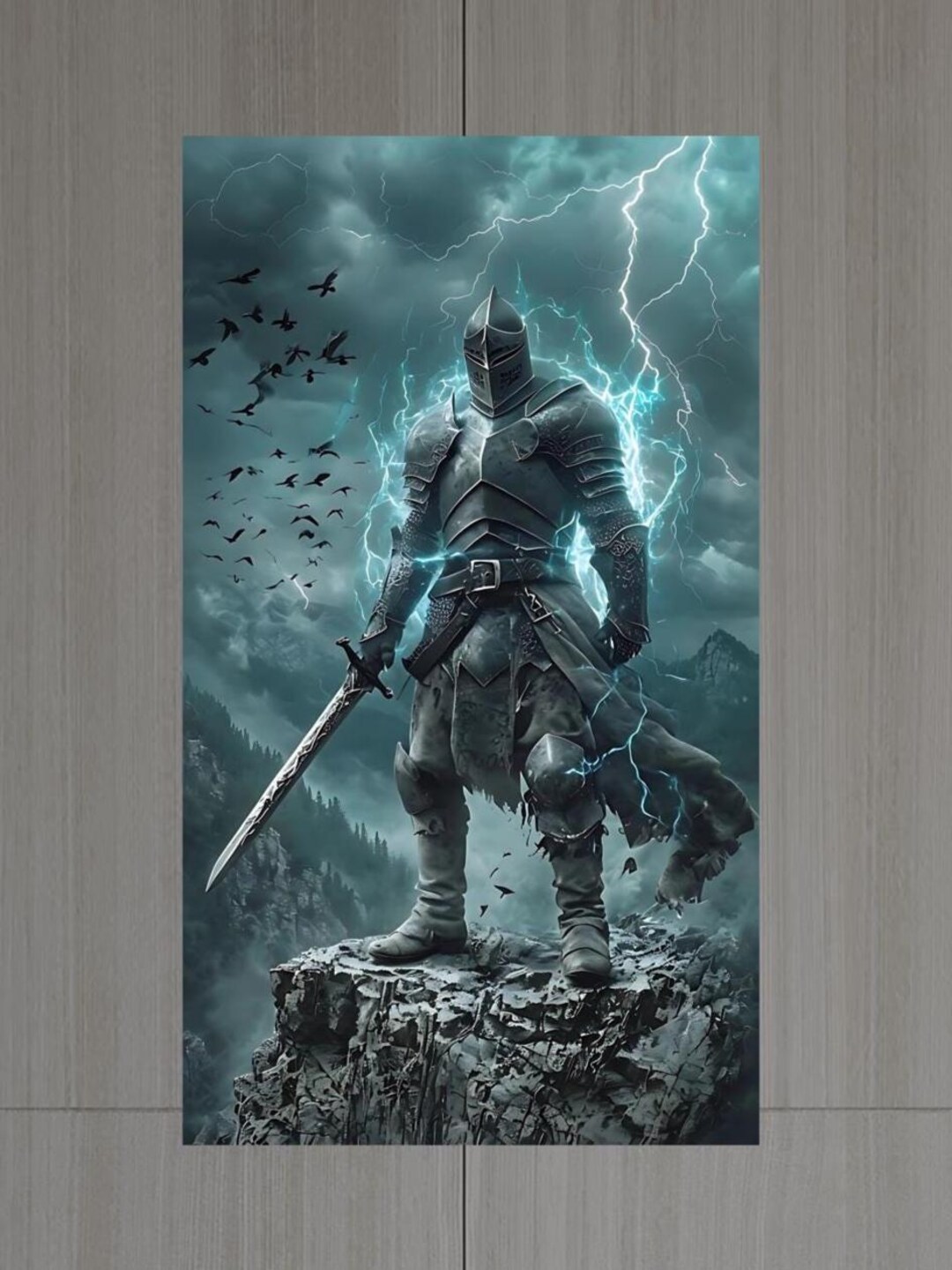 Epic Fantasy Knight Poster | Wall Art Decor, Gamer Gift, Medieval ...