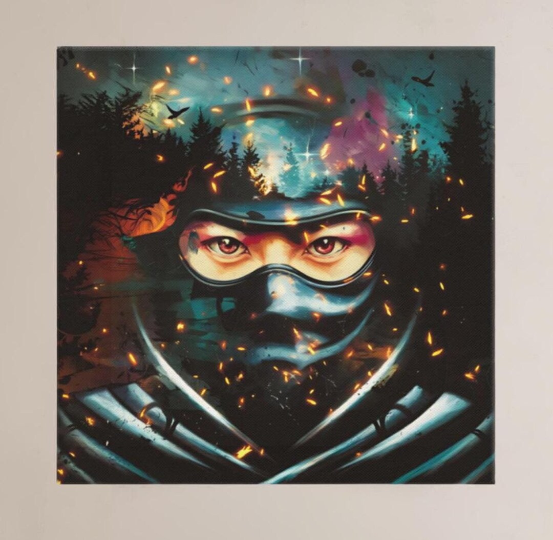 Ninja Canvas | Japanese Ninja Canvas | Ninja Fan Wall Art | Martial ...