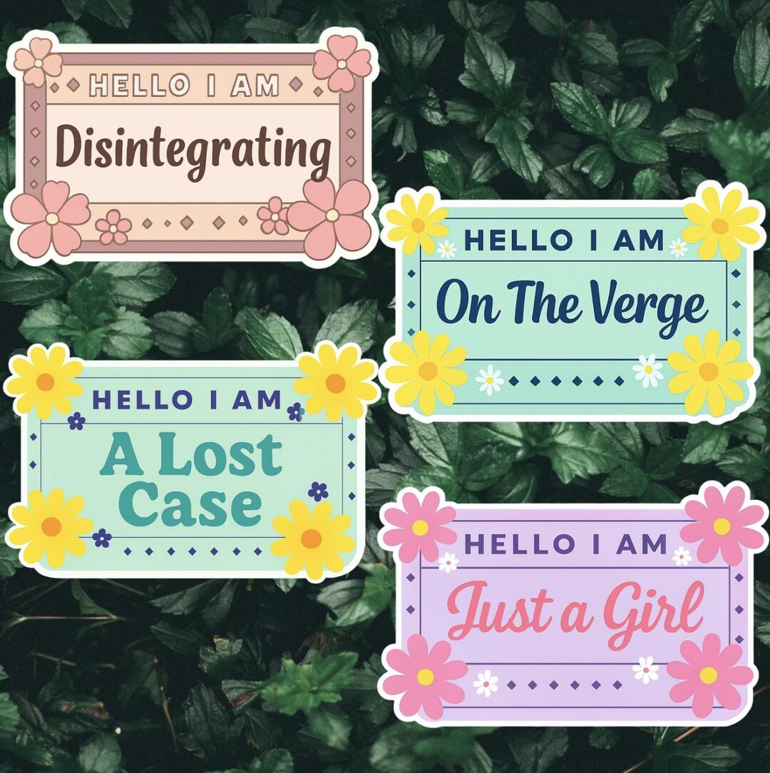 Funny “hello I Am” Sticker Pack – Mental Health, Anxiety, & Self Care ...