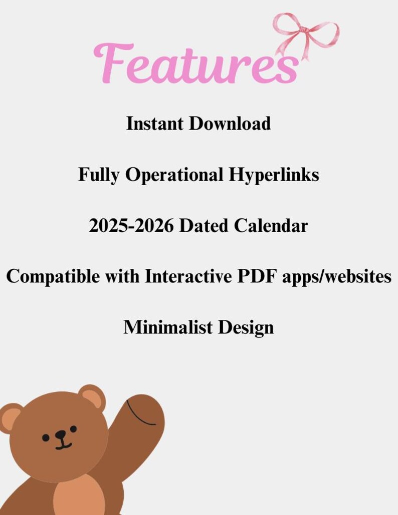 Pink Minimalist Digital Planner 2025-2026 (PDF) - Etsy