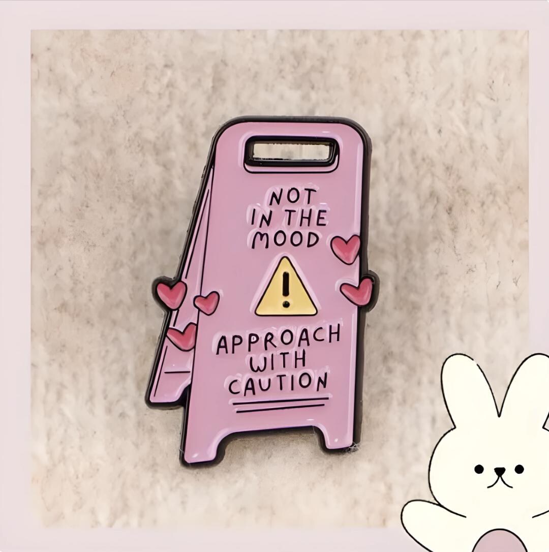 Sarcasm Lovers Enamel Pins | Warning Sign Brooches for Hats & Backpacks ...