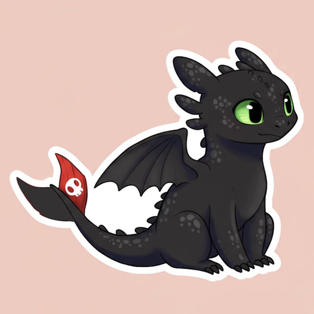 Black Dragon Chibi Sticker: Waterproof Vinyl Decal - Etsy