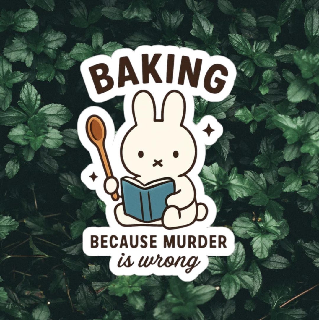 Miffy Cute Baking Meme Bunny Sticker – Funny Kawaii Dark Humor Vinyl ...
