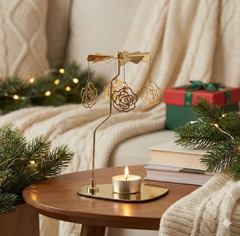Carousel Candle Spinner, Rotating German Christmas Pyramid, Rotary ...