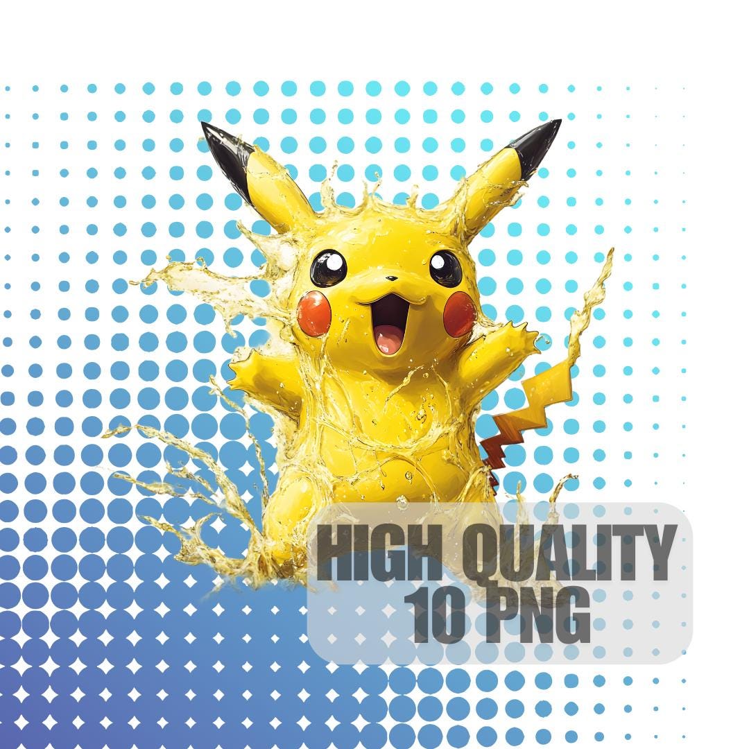 9 PNG Pikachu Surprise Box Digital Design Bundle - High Resolution ...