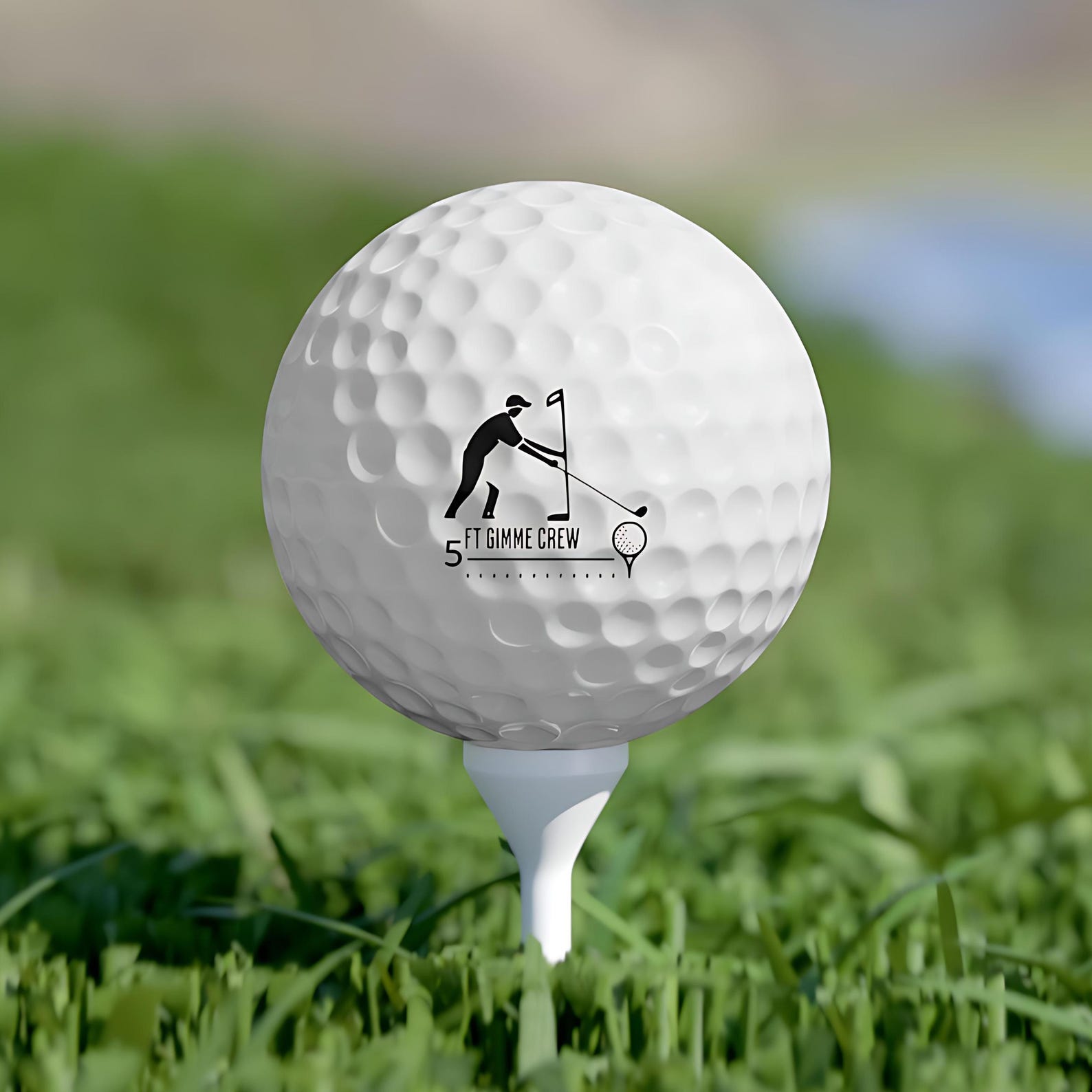 Golf Balls Set 6pack, 5ft Gimme Crew Design, Great for Golf Fun, Fun ...