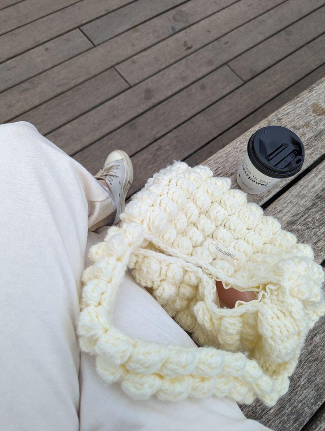 Tote Bubble Popcorn Bag, Handmade Crochet Handbag, Shoulder Bag - Etsy