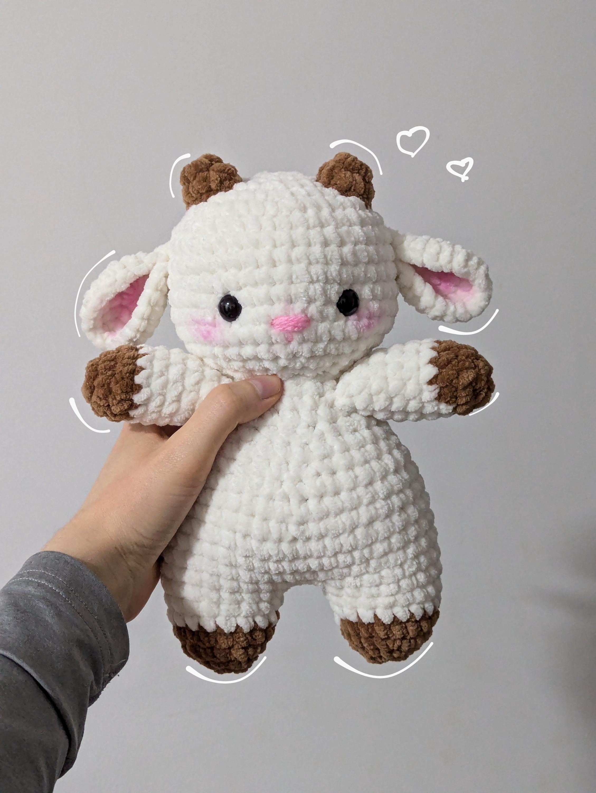 Crochet Goat Plushie Kiziaka: Soft Farm Animal Toy (24cm) - Etsy