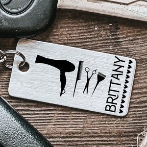 Personalized Hairdresser Gift Hair Stylist Keychain Hair Stylist ...