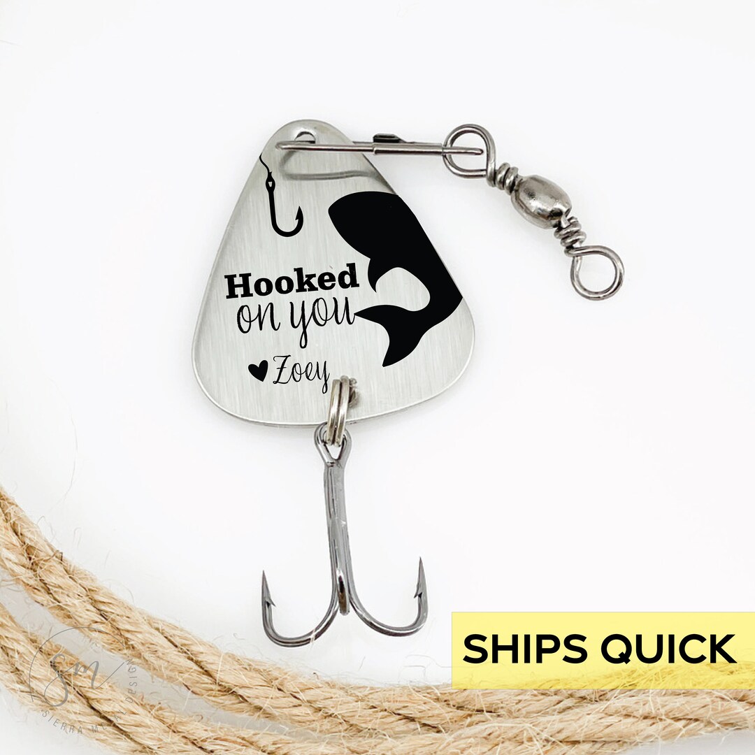 Hooked on You Fishing Lure Personalized Fishing Lure Fisherman - Etsy