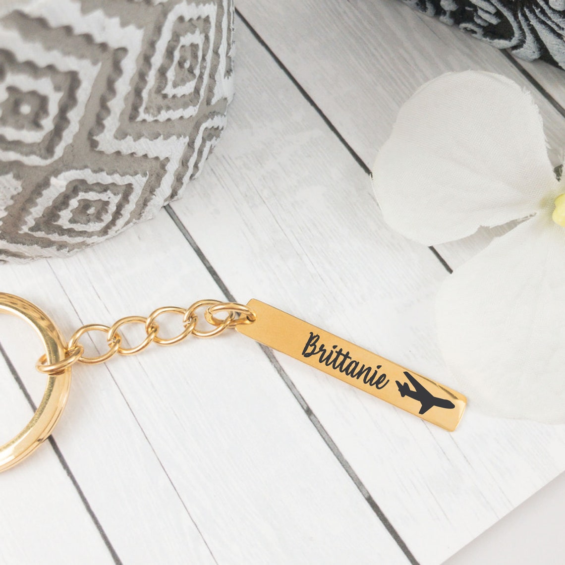 Personalized Airplane Keychain Gift For Flight Attendant | Etsy