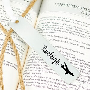Personalized Airplane Bookmark Gift for Her Traveler Bookmark for ...