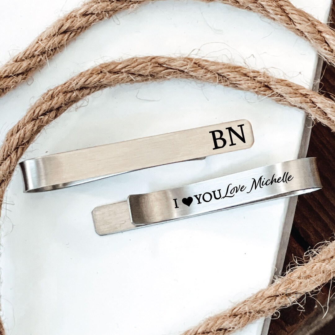Personalized Boyfriend Gift for Valentines Day I Love You Tie Clip Gift ...
