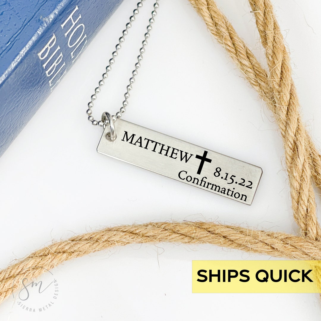 Personalized Boys Confirmation Necklace for Boy Confirmation - Etsy