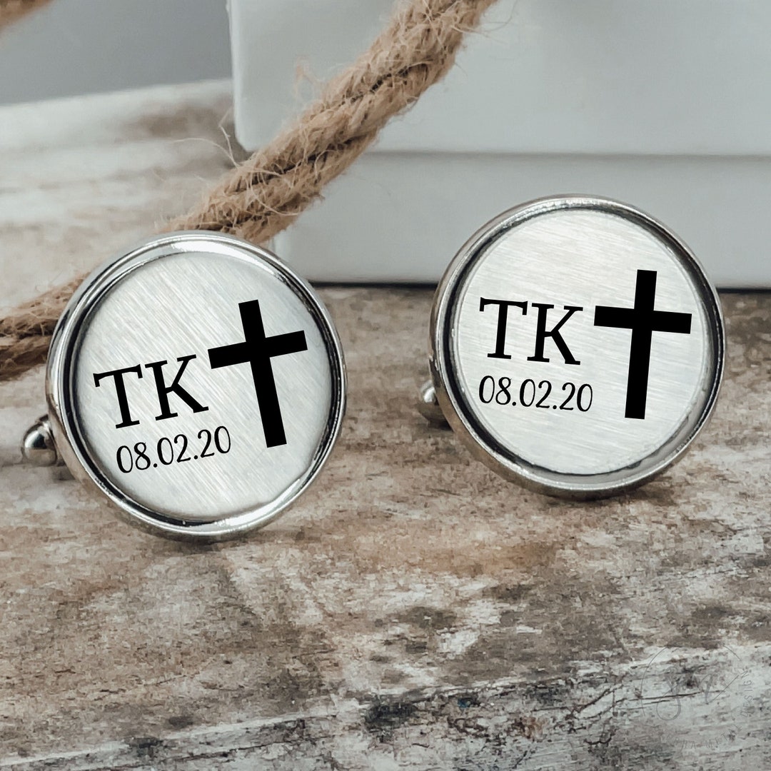 Personalized Cross Cufflinks Formal Ware Gift for Pastor Gift Idea ...